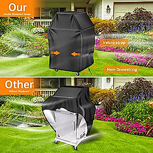 Aoretic Grill Cover 32 inch Gas BBQ-Cover, Fit Most 2 Burner Grill Waterproof Small Barbeque Cover with Velcro Straps & Adjustable Drawstring for Weber,Nexgrill,Char-Broil, Monument,Dyna-Glo,Kenmore