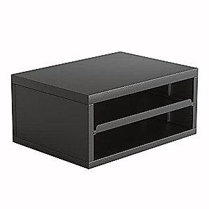 AMERIERGO Printer Stand, Desktop Printer Stand, Printer Stand with Storage, Desktop Stand for Printer with Anti - Skid Pads, Desk Organizer for Office & Home, Black