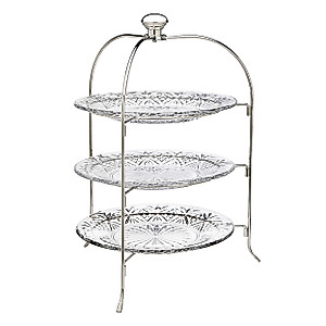Godinger 3 Tiered Platter Stand - Dublin Crystal Collection