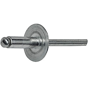 Large Flange Pop Rivets 1/8" x 3/16" All Aluminum Dome Head Blind 4-3 Gap .126" - .187" Quantity 100 by Fastenere