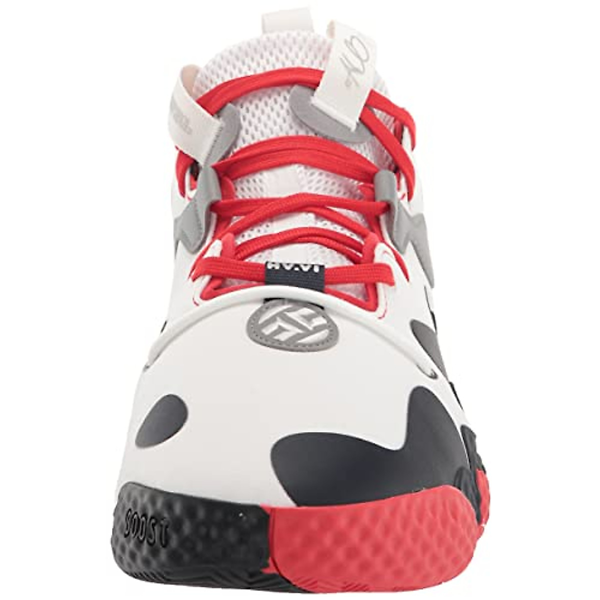 adidas Unisex Harden Vol. 6 Basketball Shoe, White/Vivid Red/Ink, 12 US Men