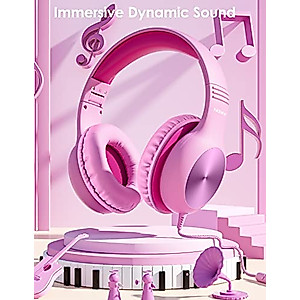 Nabevi Kids Headphones with Microphone, Over-Ear Headphones for Kids Boys Girls