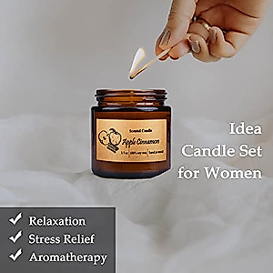 Scented Candles Gifts Set Women, 6 Pack 3.5oz Organic Aromatherapy Jar Candles Bulk, 6 Scents Soy Wax Candles Home, Christmas Birthday Valentines Mothers Day Presents for Mom Her Woman Stress Relief