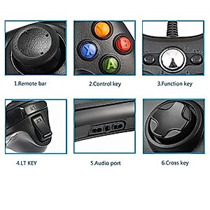 YUDEG Xbox 360 Wired controller Gamepad Controller for Xbox 360(Black)