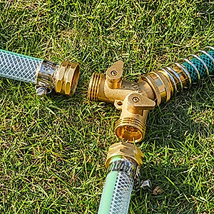 3Sets Brass Garden Hose Mender End Repair Kit Water Hose End Mender with Stainless Steel Clamp,Female and Male Hose Connector (3/4)