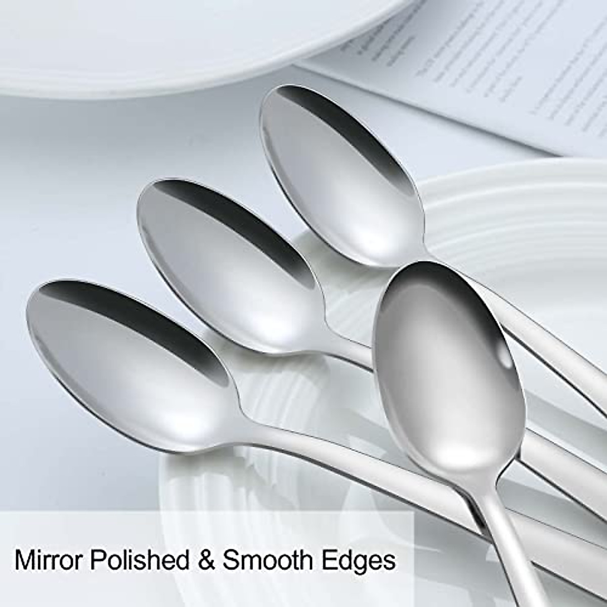 36 Pieces Teaspoons Set (6.2 inch), Pleafind Spoons Silverware, Stainless Steel Tea Spoons, Small Spoons, Mirror Polished Teaspoon, Dessert Spoons for Home, Kitchen, Restaurant, Dishwasher Safe