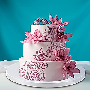 White Cake Drums Round 10 Inch Cake Boards with 1/2-Inch Thick Smooth Edges for Multi Tiered Birthday Wedding Party Cakes Drum Board