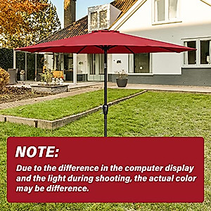 Simple Deluxe 9' Patio Outdoor Table Market Yard Umbrella Replacement Top Cover with 8 Ribs, 9ft Canopy, Red Canopy