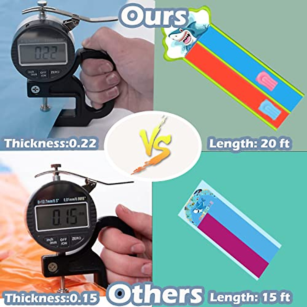 MOYRGG Slip and Slide Inflatable Water Slides Lawn Toy with 2 Bodyboards - 20x6ft 10 lb Slip Slide Heavy Duty Summer Toy with Sprinkler for Kids Adults Backyard Outdoor Water Play