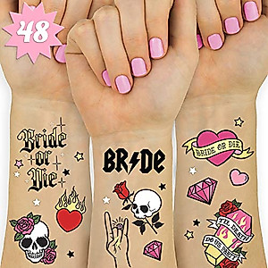 xo, Fetti Bride or Die Bachelorette Temporary Tattoos - 48 Foil Styles | Til Death Do Us Party Bach Decoration, Bridesmaid Favor, Bride to Be Gift + Bridal Shower Supplies