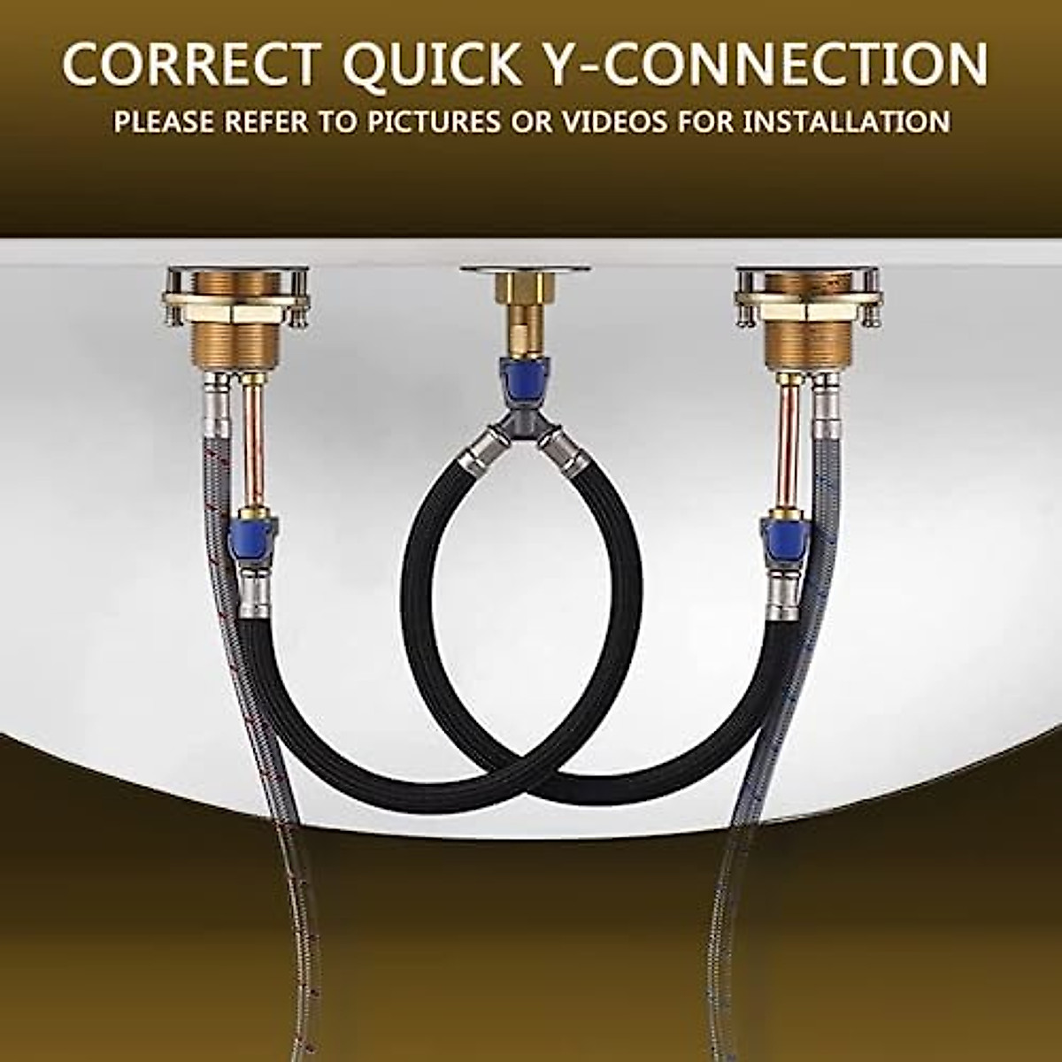 Black Bathroom Faucet 3 Hole, KPAIDA 8 Inch Widespread Bathroom Faucets for Sink 3 Hole Matte Black Bathroom Sink Faucet with Pop Up Drain and Water Supply Lines