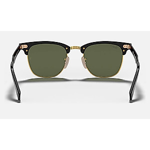 Ray-Ban RB3507 CLUBMASTER ALUMINUM 136/N5 51M Black/Arista/Green POLARIZED Square Sunglasses For Men For Women + BUNDLE with Designer iWear Eyewear Kit