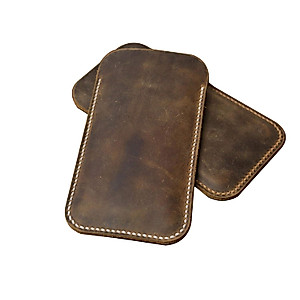 Distressed Brown leather iPhone 11 Pro Max sleeve/iPhone 6 7 8 plus case sleeve/iPhone X XR XS Max sleeve pouch - IP005S