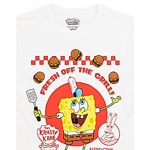 SpongeBob SquarePants Mens Pyjamas Krusty Krab Burger T-Shirt Shorts Pjs TV Show White