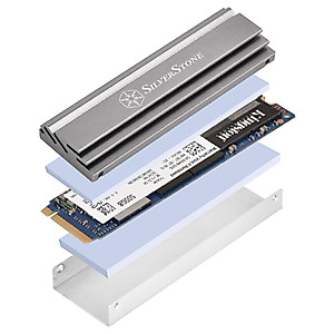 SilverStone Technology TP04 Aluminum Alloy M.2 SSD Cooling kit, TAA Compliant