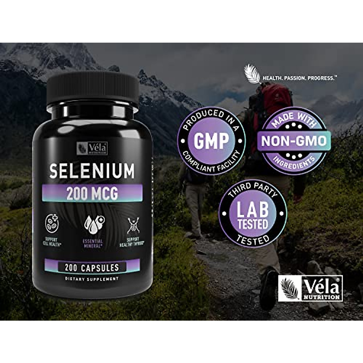 Selenium Capsule Supplement | 200mcg | Support Healthy Antioxidant, Immune, Reproductive,and Thyroid Health* | Non-GMO, 3rd Party Tested | 200 Capsules