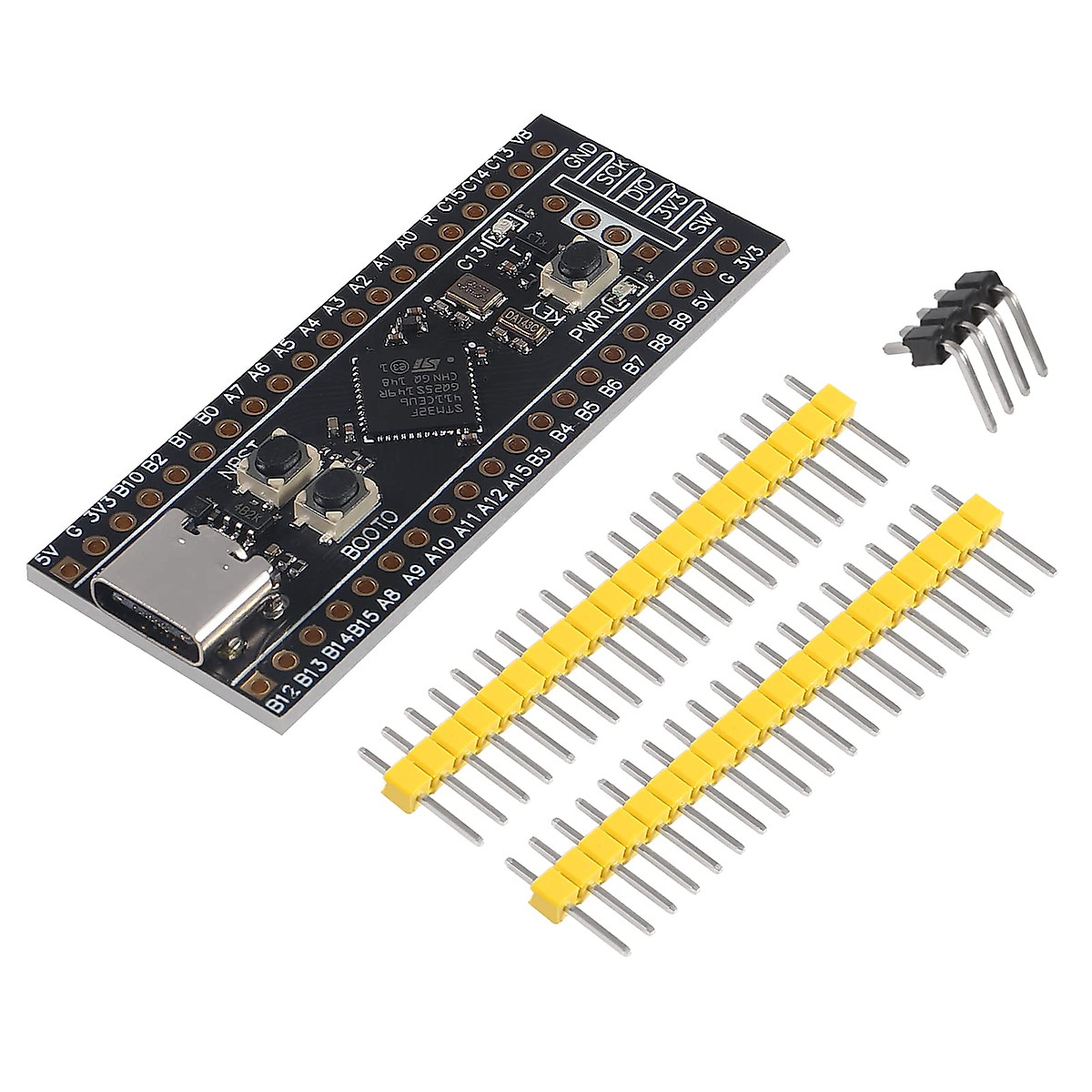 DWEII 1PCS STM32F411 Development Board V3.0 STM32F411CEU6 STM32F4 Learning Board 100MHz Clock 512kB Flash and 128kB RAM with 1 PCS ST-Link V2 (Random Color) Support for MicroPython/Programming