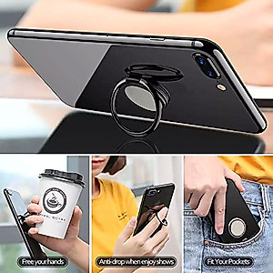 Kinizuxi Cell Phone Ring Holder Stand, 360 Degree Rotation Finger Ring Kickstand Metal Phone Grip Car Mount Magnetic Phone Ring for Phone Case iPhone Tablets (Black)