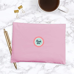 Retro Mod Thank You Labels / 500 1.5" Thank You Stickers/Pink Navy Aqua Thank You Labels