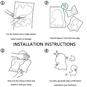 Cute Cartoon Animal Door Sticker Giraffe Elephant Wall Decals for Kids Rooms Bedroom Wardrobe Door Nursery Decoration