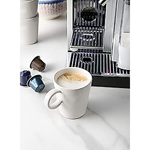 LE TAUCI 5 Ounce Espresso Mugs, Designed for Nespresso Lungo, Cappuccino, Tea, Ceramic Stackable Coffee Cup Perfect for Espresso Machine and Coffee Maker, Set of 4, White