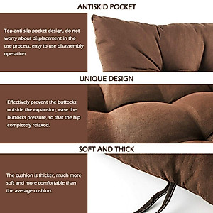 Soft Seat Cushion, Tie On Chair Seat Pad Non-Slip Chair Pad Removable Chair Cushion, Thicken Back Cushion for Garden Kitchen Office(Yellow)