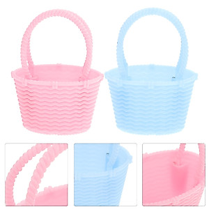 Gadpiparty 6pcs Favors Handles Empty Handheld Egg Container Party Easter Multi- functional for Plastic with Candy Small Fruit Storage Basket Eggs Baskets Snack Kids