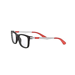 Ray-Ban Junior Kids' RY1549 Square Prescription Eyeglass Frames, Matte Black on Red/Demo Lens, 48 mm