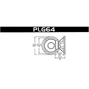 Pyle 6.5 Inch Mid Bass Woofer Sound Speaker System - Pro Loud Range Audio 300 Watt Peak Power w/ 4 Ohm Impedance and 60-20KHz Frequency Response for Car Component Stereo PLG64