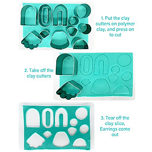 11Pcs Polymer Clay Cutters, iButliv Classic Shapes Clay Earring Cutters Molds for Polymer Clay Jewelry Pendant Necklace Making, Minimalist Geometric Shape Cookie Cutters