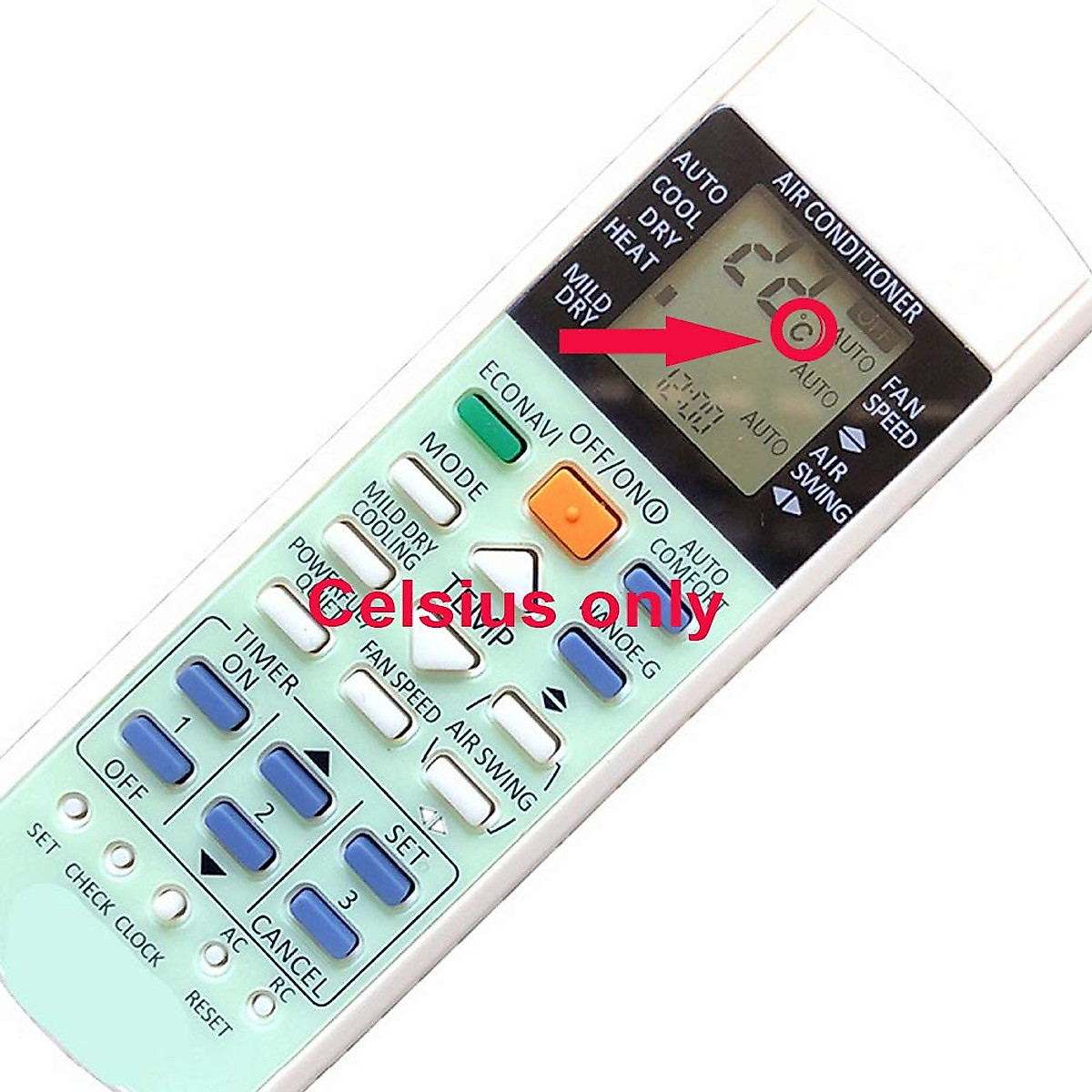 Replacement Air Conditioner Remote Control for Panasonic A75c2998