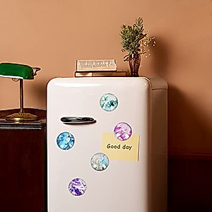 FYY Refrigerator Magnets,12 Pieces Fridge Magnets-Beautiful Glass Marble Refrigerator Magnet Fridge Sticker Fridge Decoration for Office Whiteboard,Cabinet,Dishwasher,Cabinet
