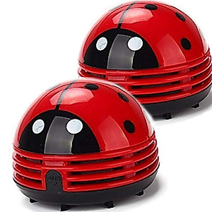 Ladybug Vacuum Cleaner - Mini Vacuum Cleaner Portable Corner Desk Vacuum Cleaner Mini Cute Vacuum Cleaner Dust Sweeper 2Pcs