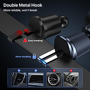 Miracase Fits for MagSafe Car Mount, [Upgraded Suction& Long Arm] Magnetic Phone Holder for Car Dashboard Windshield Vent Compatible with iPhone 15/14/13/12, Samsung and All Phones