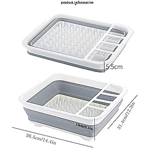 Plate Rack Draining Dish Rack Collapsible Drying Dish Storage Rack, Dish Drainer Dinnerware Basket For Kitchen Counter Campers Pan Plate Holder