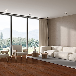 Sasylvia 48 Pcs Peel and Stick Floor Tile Wood Grain Vinyl Flooring Self Adhesive Waterproof Bathroom Floor Tile for Living Bedroom Kitchen Floor, 11.8 x 11.8 Inch,Dark Brown(Fresh Style,Dark Brown)