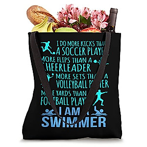 I Am A Swimmer Funny Swimming Swim Coach Men Women Graphic Tote Bag