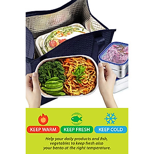 Gift Expressions Insulated Reusable Grocery Food Bag w/Bottom board, Large,Zippered Top, Recycled Materal … (6CT, Grey)