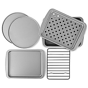 Cosori Air Fryer Toaster Oven Combo Smart 12-in-1 Countertop Dehydrator & G & S Metal Products Company Personal Size Non-Stick 6-Piece Toaster Oven Baking Pan Set