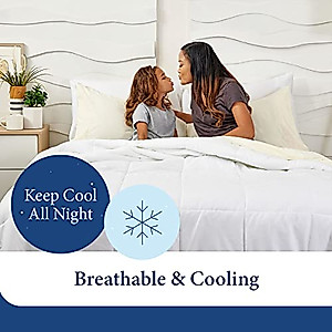 Cosy House Collection Luxury Bamboo Down Alternative Comforter - Master Bedroom Essentials - All Season Use - Stays Fresher for Longer - Box Stitch Construction & Duvet Loops (King/Cal King, White)