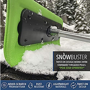 EVERSPROUT Never-Scratch SnowBuster Attachment for Removing Snow from Vehicles (Pole Not Included) | Premium Foam Snow Broom Head | Unique S-Shape Design for Push or Pull Removal | Broom Head Only