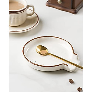 Getstar Spoon Rest for Stove Top, Ceramic Spoon Holder for Kitchen Counter (W4.7"), Farmhouse Decor, Dishwasher Safe