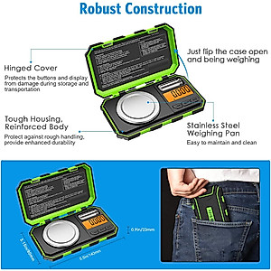 AMIR Professional Digital Mini Scale, 20g-0.001g Pocket Scale, Electronic Smart Scale with 20g Calibration Weight (Battery/Tweezers Included)