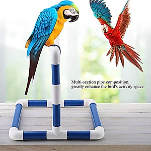 Parrot Stand Perch Rack Bird Play Training Stands Parrots Shower Perches Playstand Playgound Standing Toy for Macaw Cockatoo African Grey Budgies Parakeet Cockatiel Conure Lovebirds(PVC)