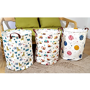 Large Storage Basket,Laundry Hamper/Bathroom/Home Decor/Collapsible Round Storage Bin,Boys and Girls Hamper/Boxes/Clothing(Cars)