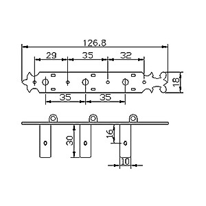 Golden Gate F-2108 Classical Guitar Tuners - 2 Planks (3+3) - Antique Brass
