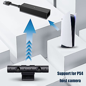 Diyeeni for PS5 for PS4 Camera Adapter Cable, PS VR Converter Cable with LED Indicator, Portable Converter Connecting Cable for PS5 Game Console for PS4 Host Camera