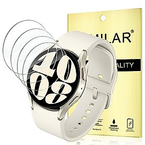 KIMILAR 4 Pack Galaxy Watch 7 / Galaxy Watch 6/5/4 Screen Protector 40mm, Waterproof Tempered Glass Screen Protector Cover Compatible with SAMSUNG Galaxy Watch 7/6/5/4 40mm Smartwatch