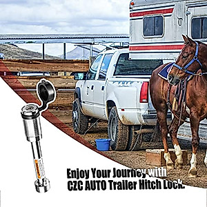 CZC AUTO Locking Hitch Pin Fit 2" & 2.5" Receiver, Trailer Hitch Lock with 5/8" Pin, Hitch Pin Lock for Class III IV, Chrome Coated Tow Hitch Locking Pin with Keys