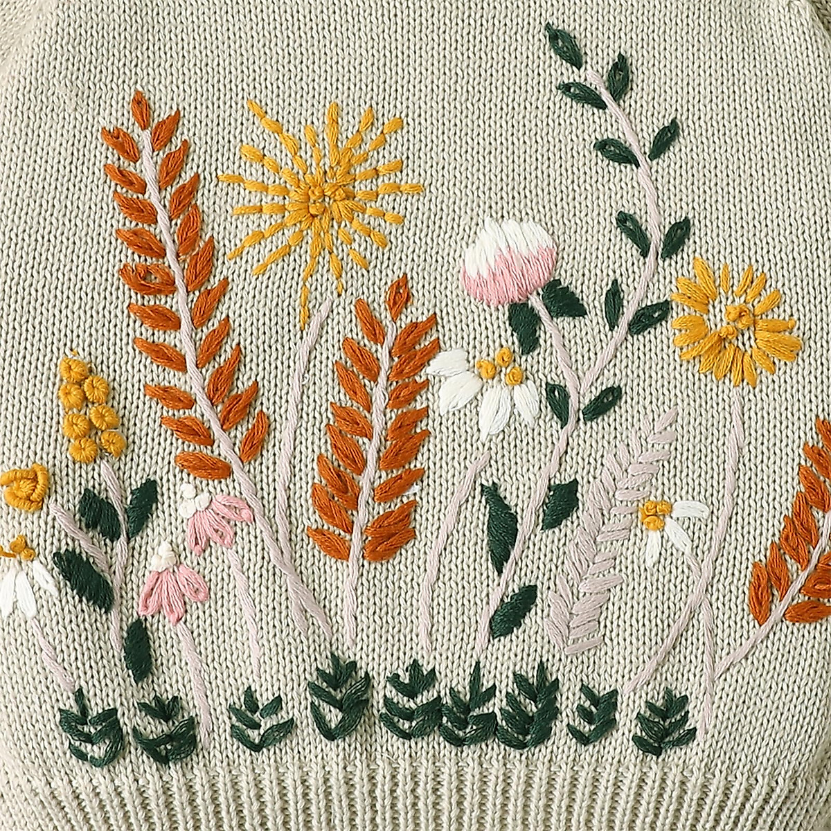 Lamgool Baby Boys Girls Pullover Sweater Knitted Button Down Toddler Kids Sweatshirt for Spring 3T Apricot